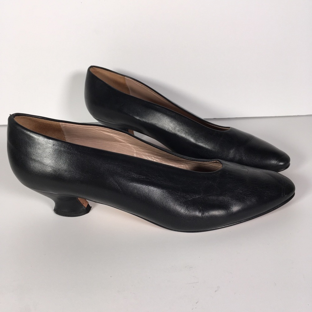 Vintage Barbara Italy Black Leather Heels - Gem